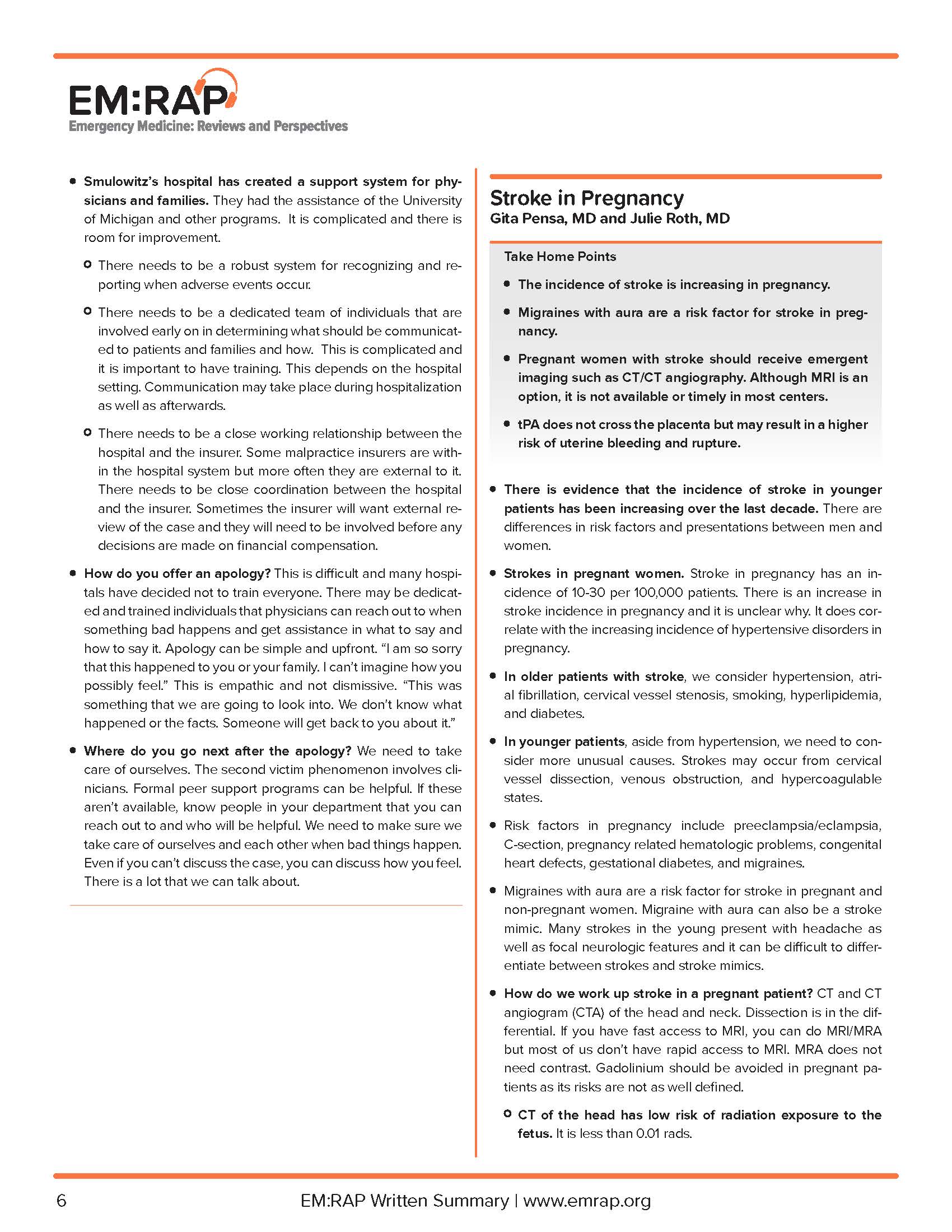 Stroke in Pregnancy | Internet Book of Emergency Medicine